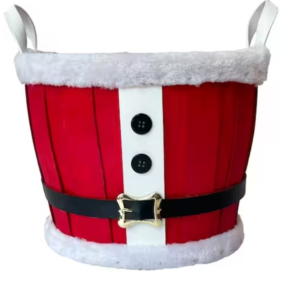 Ashland | Holiday | One Large Wooden Santas Belly Handle Basket Duke ...